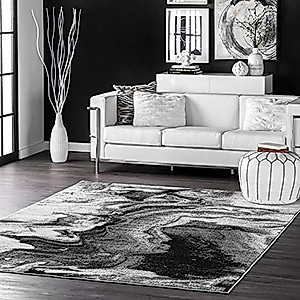 nuLOOM Remona Modern Abstract Area Rug, 5' x 8', Grey