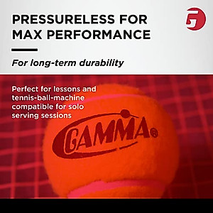 GAMMA Sports Pressureless Tennis-Balls Bucket, Bulk Tennis Balls, Premium Tennis Accessories, Pack of 48