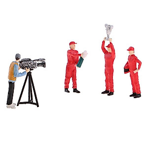 predolo 5Pcs 1/64 Scale Model Race Car Figures Playground Scenery Kits Kids Toys, Red, as described