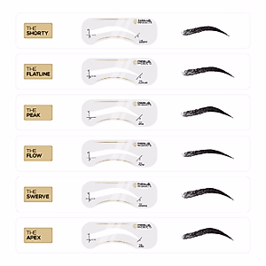 Parallel Products - Eyebrow Stencils - The Complete Reusable Brow Stencil Shaper Kit (18 Count) - Only Stencils - Brow Stamp Not Included
