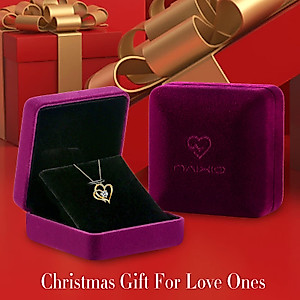 Naixio Heart Birthstone Necklaces for Women,925 Sterling Silver Love Heart Pendant Necklace,Mother’s Day Birthday Anniversary Valentine Jewelry Gift for Girlfriend Wife Mom Lady