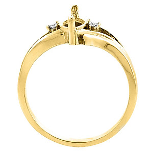 PIERA 10K Yellow Gold Genuine Amethyst Ring Marquise 10x5 mm Diamond Accent size 6.5