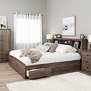 Prepac Mate's King 6-Drawer Minimalist Platform Storage Bed, Contemporary King Bed with Drawers 81.5" D x 78.5" W x 18.75" H, Drifted Gray, DBK-8400-K