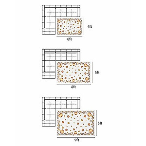 Pumpkin Outdoor Area Rug 4'x6',Patio Balcony Porch Front Door Camping Camper Deck Runner Rug,Washable Carpet Indoor Living Room/Kitchen,Hallway Floor Mat Fall Thanksgiving Maple Leaves Orange Autumn