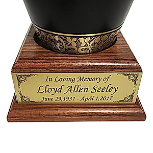 Cremation Urn Pedestal, Wooden Urn Base with Personalized Name Plate