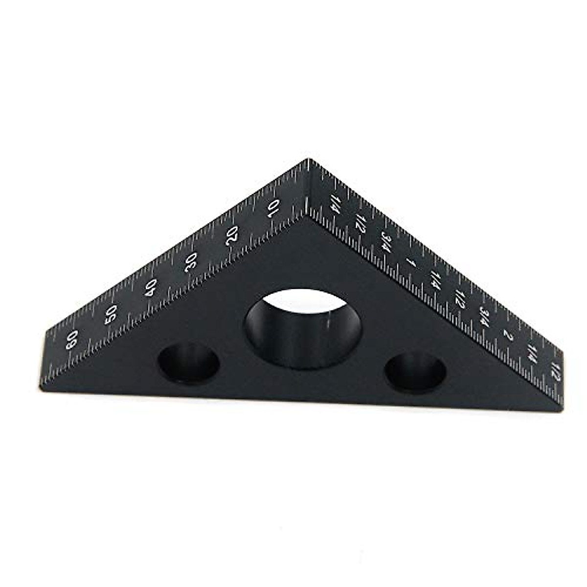 T Tulead Carpenter Square Triangle Ruler Aluminum Alloy Woodworking Ruler 45 Degree Woodworking Square Measurement Tool Black