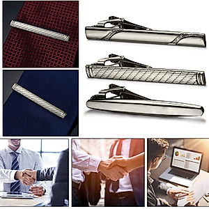 Jstyle 3 Pcs Tie Clips for Men Tie Bar Clip Set for Regular Ties Necktie Wedding Business