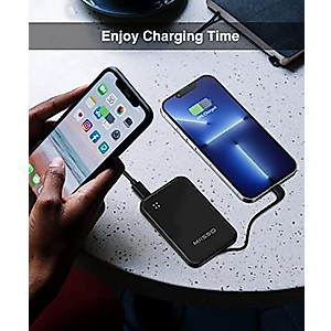4500mAh Built in Cable Cell Phone External Battery Pack, Portable Phone Charger Power Bank 5V 2.1A Charging Mobile Phone Charger USB-C In/Out Compatible with iPhone 6/7/8/X/11/12/13/14, Heated Vest