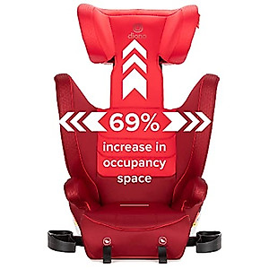 Diono Monterey 2XT Latch 2 in 1 High Back Booster Car Seat with Expandable Height & Width, Side Impact Protection, 8 Years 1 Booster, Red