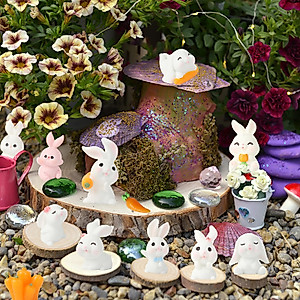 40pcs Mini Resin Animals Tiny Easter Bunny Figures to Hide - Bulk Animal Figurines for Easter Basket Stuffers Egg Fillers Easter Decorations Dollhouse Fairy Garden Accessories, Funny Easter Gifts