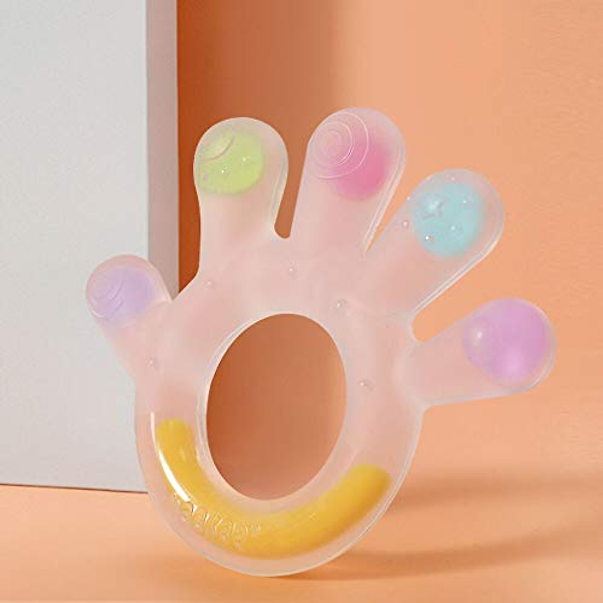 haakaa Palm Teether - Super Soft Silicone Baby Soothing Teether Pacifier, Teething Toys for 3M+ Babies, 0-6, 6-12 Months, BPA Free (1 Pack) Multicolor