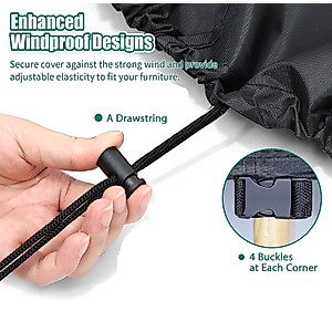 Outdoor Patio Table Cover-Outdoor Furniture Covers for Table and Chairs 40x40x45cm 600d Strong Tear Resistant Waterproof Patio Furniture Covers Patio Set Cover Outdoor Waterproof Table Covers