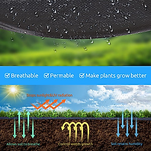 Sunocity 4ft x300ft Black Weed Barrier Landscape Premium Fabric-Heavy Duty Woven Ground Cloth with Superior Permeability Weed Control Convenient Design