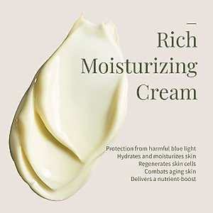 DAVI Rich Moisturizing Cream with Blue Light Protection | Daily Hydrating Face Moisturizer for Dry Skin | Anti-Aging | All Natural | Non-GMO | Paraben-Free | Cruelty-Free | 2.0 Fl Oz Jar