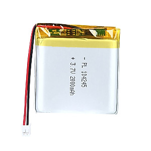 AKZYTUE 3.7V 104245 2000mAh Lithium Ion Polymer Batteries Rechargeable Lipo Battery Pack with PH2.0mm JST Connector