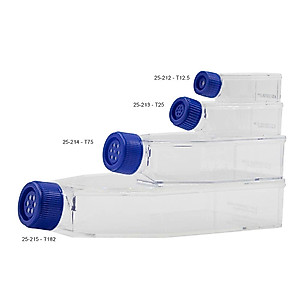 Cell Culture Treated Flasks, 25ml Cell Culture Flask, T12.5 Tissue Culture Flask, Vent Cap, 10 per Sleeve, 200 Flasks/Unit, Non-Treated