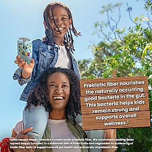 GoGo SqueeZ Happy TummieZ Organic Apple Pear Yellow Carrot Raspberry, 3.2 Oz (Pack of 4), Kids Snacks with Prebiotic Fiber, Gluten Free, Nut Free, Dairy Free Gut-Friendly Snack