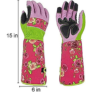 Qchengsan Long Gardening Gloves for Women, Heavy Duty Rose Pruning Thorn Proof Garden Work Gloves Gauntlet, 37CM Long Sleeves Protect Your Arms Until The Elbow, Gardening Gifts For Women Gardeners