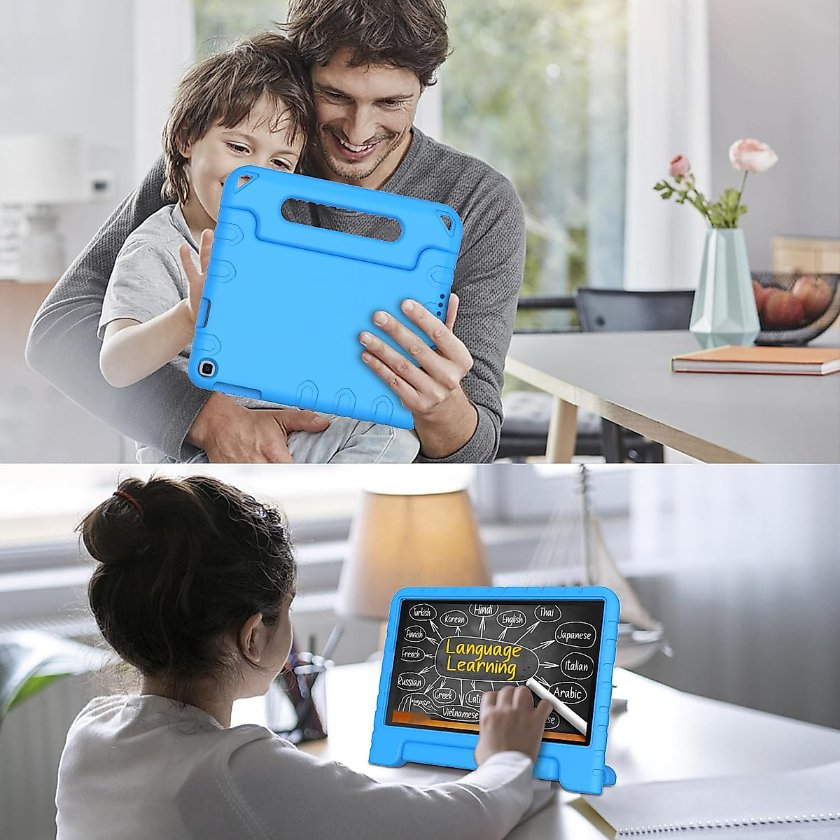 BMOUO Kids Case for Samsung Galaxy Tab A 10.1 (2019) SM-T510/T515, Shockproof Light Weight Protective Handle Stand Kids Case for Galaxy Tab A 10.1 Inch 2019 Release SM-T510/T515 - Blue