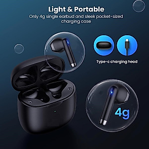 SGNICS for Wiko Voix in-Ear Earphones Headset with Mic and Touch Control TWS Wireless Bluetooth 5.0 Earbuds with Charging Case - Black