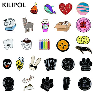 20 PCS Mixed Enamel Brooch Pins Bulk Set | Decoration Lapel Pin Clothes Accessories Birthday Christmas Festival Gift for Girls Women, No Repetition ( Random Style )