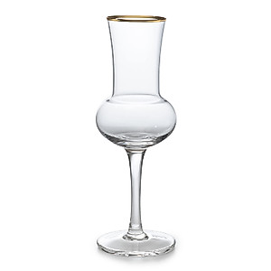The Wine Savant Crystal Set of 6 Grappa Glasses 3oz Post Dinner Drinks, Italian Tulip Shape, Tasting Glasses, Perfect For Nosing and Sipping, Glasses for Absinthe, Aperol, Sherry, Aperitif, Scotch