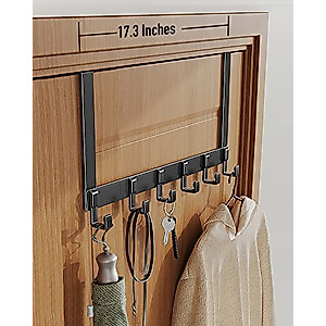 KitchLife Over The Door Hooks Hanger with Extra Long Arms for Easy Use by Women - Bathroom Accessories and Towel Rack Organization - 1 Pack, White, DH-LW4