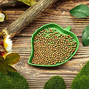 2 Pieces Leaf Reptile Food Water Bowl Plate Dish for Tortoise Corn Snake Crawl Pet Drinking and Eating, 2 Sizes