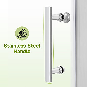 SL4U Pivot Shower Door, 28" W x 72" H, 1/4" Tempered Glass Shower Door, Pivot Swing Shower Glass Door, Easy to Clean, Brushed Nickel Finish