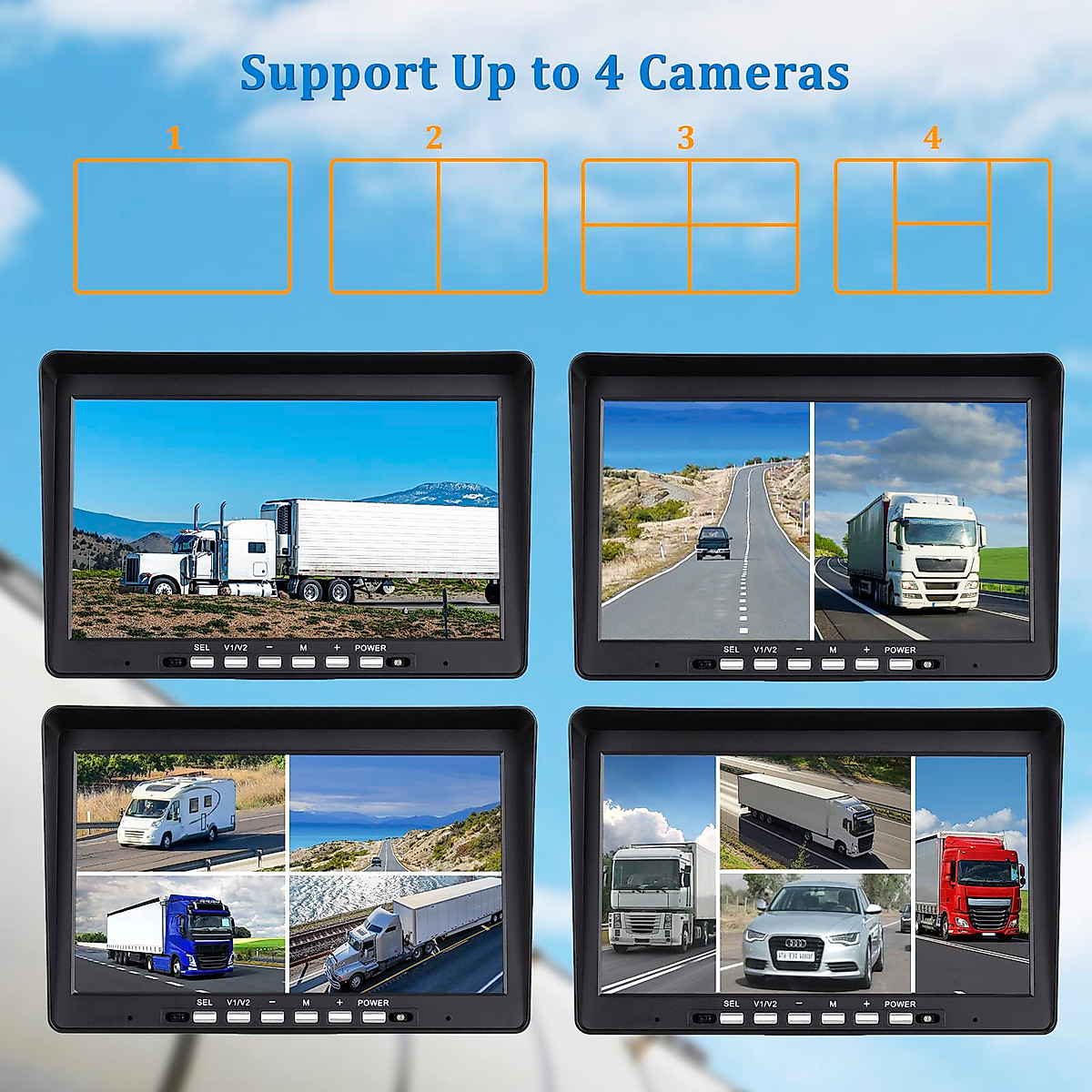 WOOCARTY 10.1'' Wireless RV Backup Camera System, 1080P DVR Recording Monitor, Night Vision IP68 Waterproof Rear View for Truck/Trailer/Camper, 32GB SD Card, Compatible with Furrion Mount, W101 BLACK