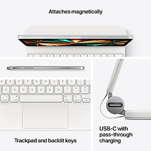 Apple iPad Magic Keyboard MJQL3LL/A for 12.9" iPad Pro - White (Open Box)