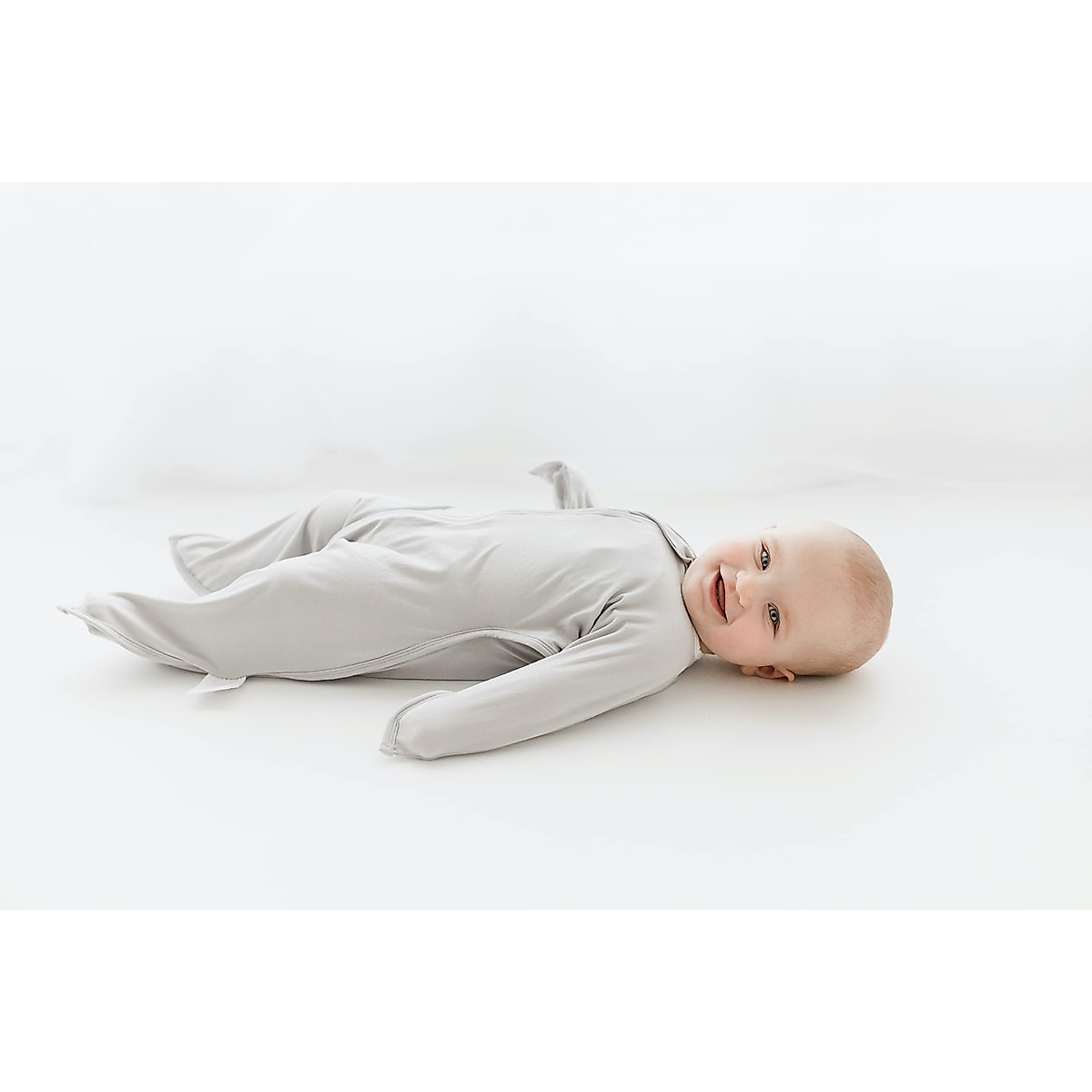 Transition Swaddle - Baby Wearable Blanket - Baby Sleep Sack - 2-Way Zipper - 95% Bamboo Viscose Fiber/5% Spandex - TOG 0.5 - Cozy Sleep Wrap designed by a pediatric (Cloud Gray, Medium 6-12 Month)