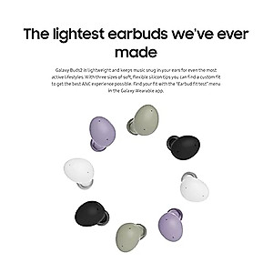 SAMSUNG Galaxy Buds2 True Wireless Earbuds Noise Cancelling Ambient Sound Bluetooth Lightweight Comfort Fit Touch Control, International Version (Graphite) (Renewed)