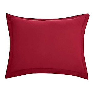 Amazon Basics Lightweight Microfiber 2-Piece Duvet Cover Set with Zipper Closure, Twin/Twin XL, Burgundy, Solid
