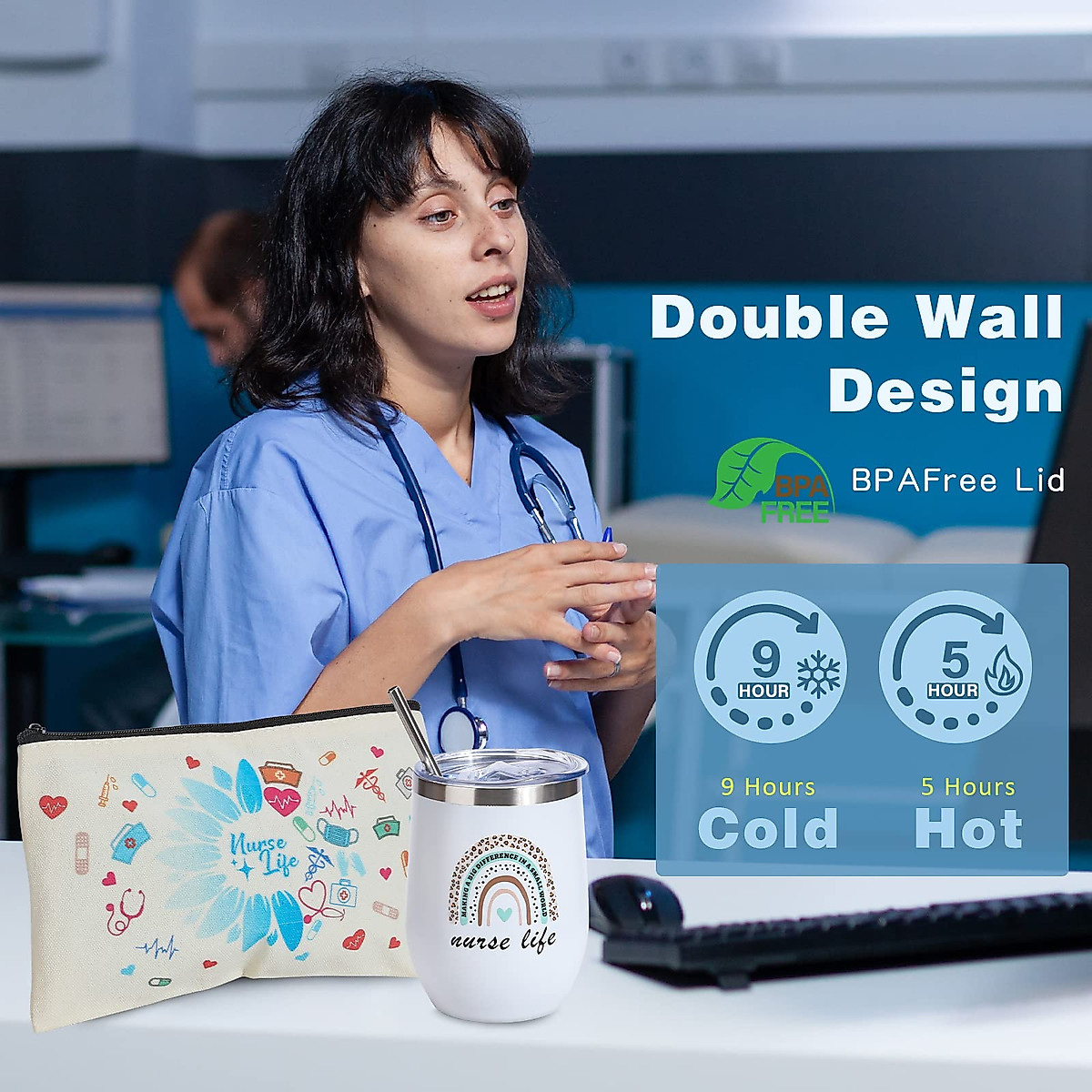 Nurse Gifts,Nurse Gifts for Women,RN Gifts for Nurses,Nurse Practitioner Gifts,Nurses Week Gifts,Nurse Tumbler Candle Gifts Set for Nurse