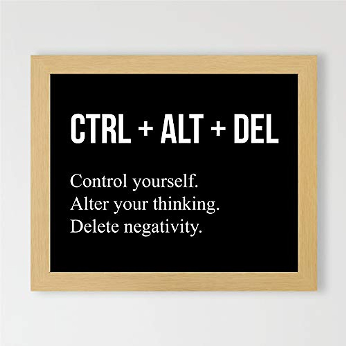 "CTRL+ALT+DEL" Inspirational Motivational Wall Art & Decor-Positive Quotes Poster Prints 8x10-Home Office Desk-Classroom Decor-Success Sayings-Encouragement Gifts for Men, Women, Teens-Ready to Frame.