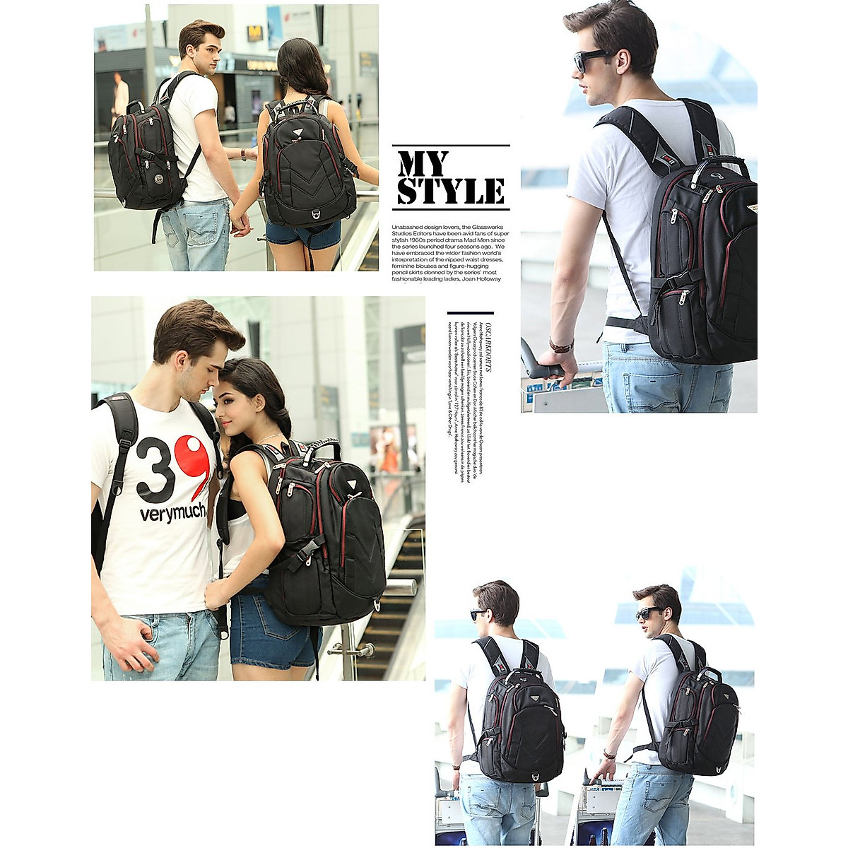 FreeBiz 19 Inch Laptop Backpack Bag, 55L Travel Bag Knapsack Rucksack Hiking School Bookbag