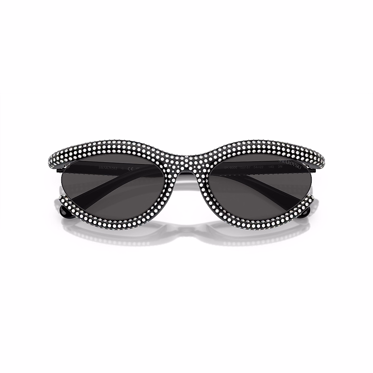 SWAROVSKI SK6006 Sunglasses, Black/Dark Grey, 54 mm