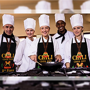 Liitrsh 6 Pcs Chili Cook off Apron Chili Cook off Medals Chili Cook off Prizes 1st/ 2nd/ 3rd Place Chili Cook off Decorations for Men Woman Family Friends