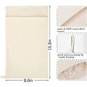 Pack of 2 Professional Lewis Bags and 1 Piece Ice Mallet Set-15.3 × 8.6 Inch Reusable Canvas Crushed Ice Bags with Wooden Mallet for Home Party Bar Kitchen Dried Ice Crushing