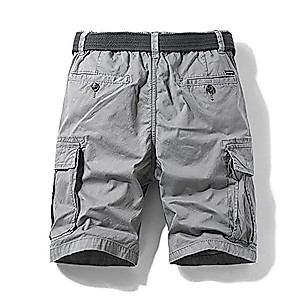 Muscularfit Streetwear Shorts Men Linen Shorts Men 2023 Regular and Big & Tall Fashion Outdoor Cargo Shorts Summer Drawstring Elastic Waist Shorts Shorts for Men 5 Inch Gray XL