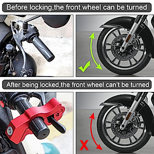 Windance Motorcycle Anti Theft Lock,Heavy Duty Front Brake Lock,Throttle Grip Clutch Brake Lever Handlebar Protection (Blue, L)