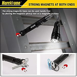 HURRICANE Magnetic Pickup Tool with LED, Magnetic Sweepers, Flexible Telescoping Magnetic Flashlight with 3 LED Lights, Extendable Neck up to 22 Inches, Can be Gifts
