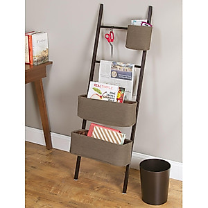 mDesign Round Metal Small 1.7 Gallon Recycle Trash Can Wastebasket, Garbage Container Bin for Bathrooms, Kitchen, Bedroom, Home Office - Durable Stainless Steel - Mirri Collection - Bronze