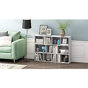 Furinno Luder Bookcase / Book / Storage , 11-Cube, White