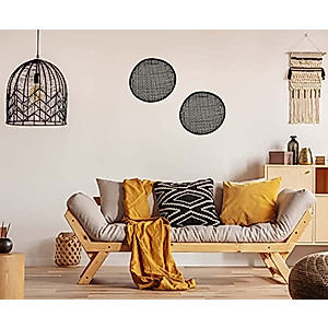 AuldHome Black Boho Wall Baskets (2-Pack); Wall Decor Baskets