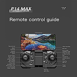 P14 Pro Foldable Mini Wireless Drone With Dual 4K HD FPV Camera- Intelligent 360° Obstacle Avoidance 4 Channel RC Quadcopter Multifunctional HD Aerial Photography Remote Control Toys