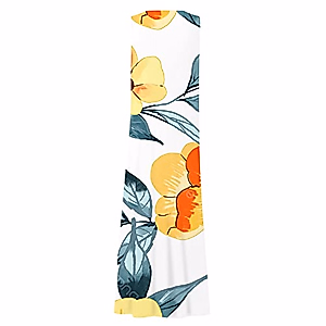 Sundresses for Women with Pockets Sleeveless O-Neck Dresses Floral Print Fashion Club Mixi Sundress Yellow Medium