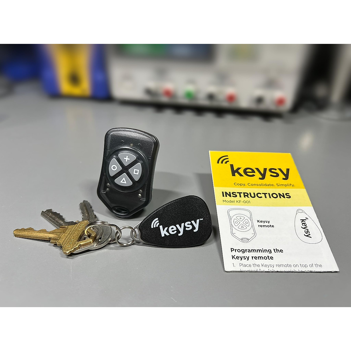 Keysy RFID Duplicator - Copy Key Fobs and Key Cards (HID, AWID, Indala, Keri, ioProx, Rosslare, XceedID, Paradox, CDVI + More) Reader Writer Copier Cloner 125kHz Including (1 Key Fob)