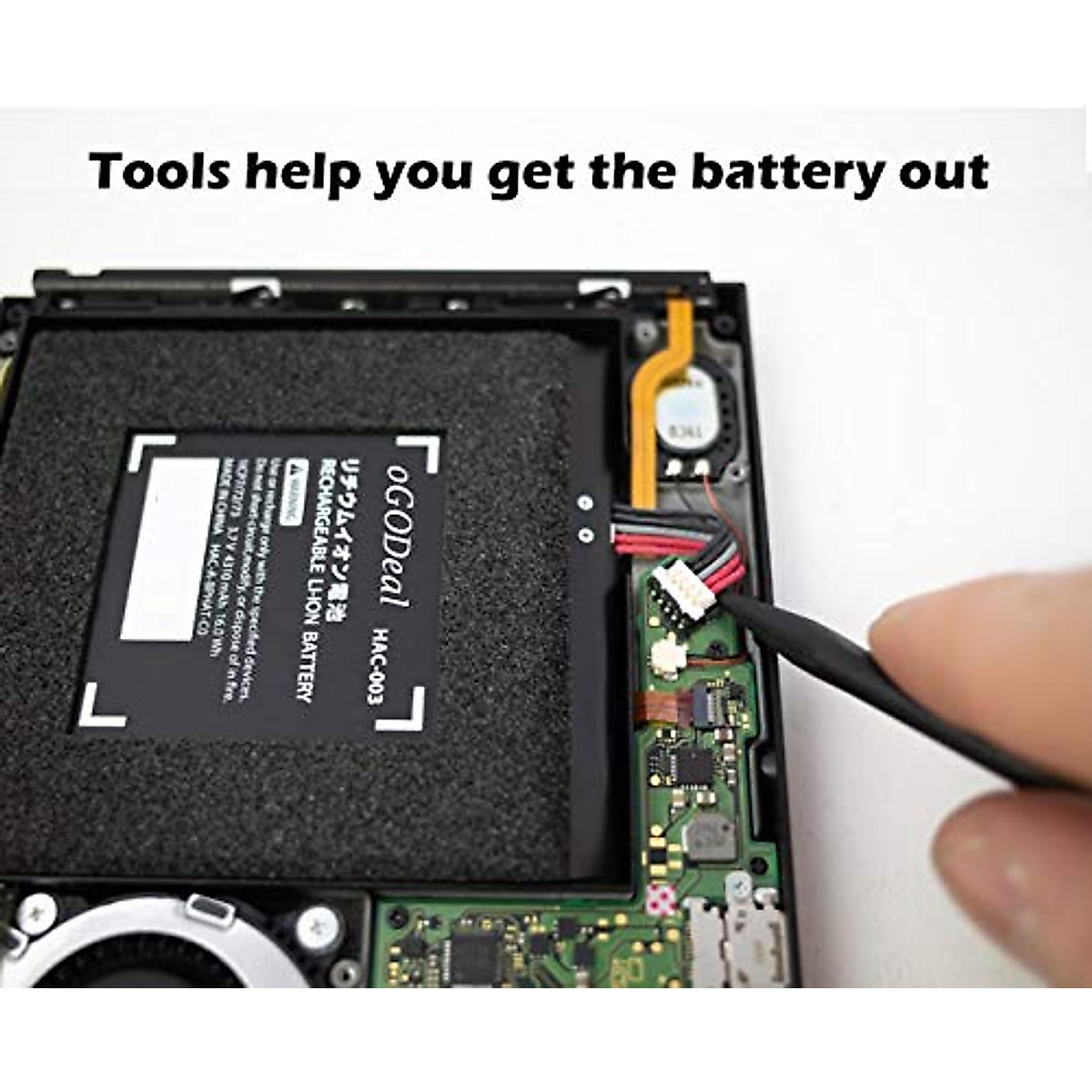 oGoDeal HAC-003 Battery Replacement Compatible for Nintendo Switch 2017 Game Console HAC-001 Internal Upgrade 4310mAh Battery with DIY Repair Tool Kit